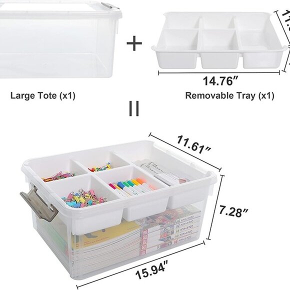 Storage & Organization | New Plastic Storage Box With Removable Tray ...
